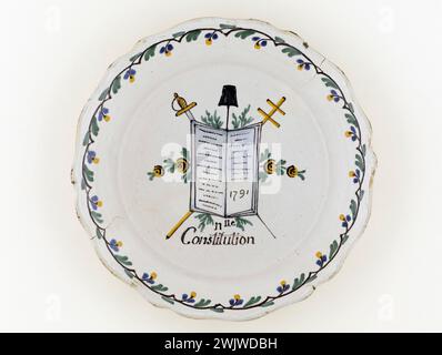 Anonymous. Plate to the Constitution of 1791. Faïence. Paris ...