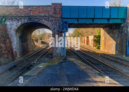 diesel powered railway line hatton station warwickshire england uk ...
