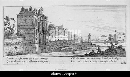 Israel Silvestre (1621-1691). "Porte Saint Honoré". Etching, 1650-1655 ...