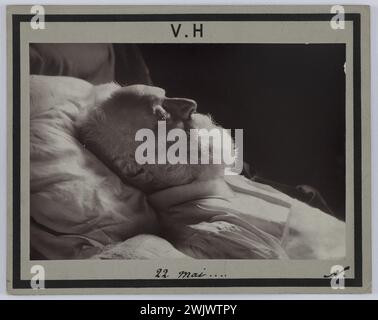 Victor Hugo on his deathbed, right profile. May 22, 1885. Photograph by ...