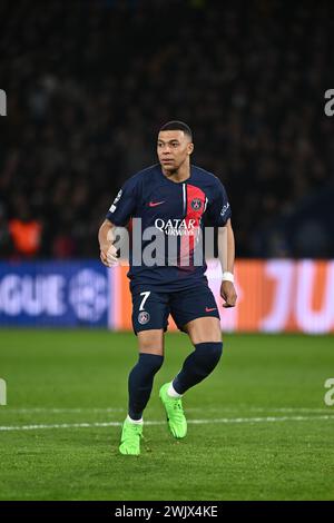 PARIS, FRANCE - FEBRUARY 14: Kylian Mbappe (7) (PSG) during the ...