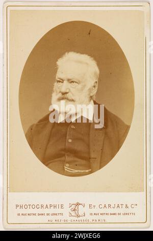 Carjat, Etienne. "Victor Hugo". Albumin paper draw. 1874-1874. Paris, house of Victor Hugo ...