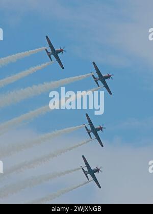 Royal Australian Air Force Roulettes aerobatics team performing at the ...
