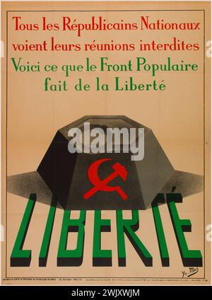 Yo. Mich. Propaganda poster. "This is what the Popular Front to bring ...