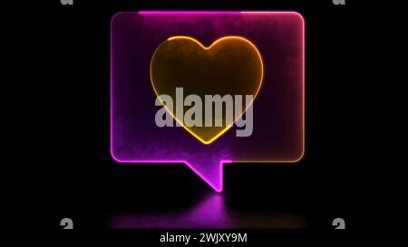 Glowing looping heart shape neon effect, black background Stock Photo ...