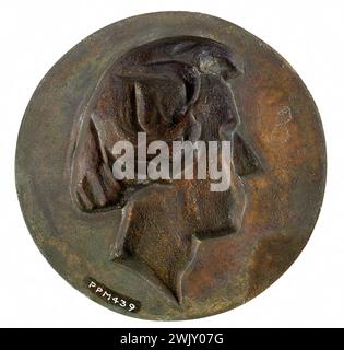 J. F. Antoine Bovy (1795-1877). Frédéric Chopin medal. Plaster. Museum ...