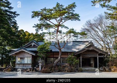 Historic building at Kirishima Jingu 霧島神宮, a Shinto shrine. Kirishima ...