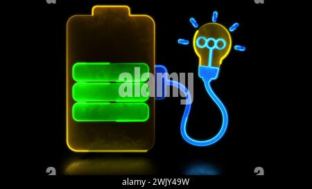 Light bulb Charging Battery Power Idea design Stock Photo - Alamy