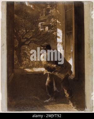 The awakened man 1880 by Émile Bayard Stock Photo - Alamy