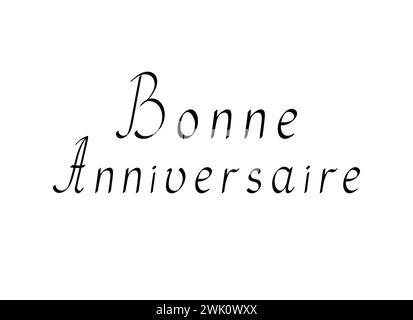 Happy Birthday lettering in French (Joyeux anniversaire) with colorful ...