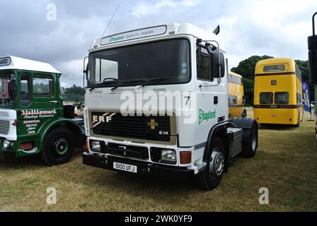 A 1987 ERF E14 lorry tractor cab parked on display at the 48th Historic ...