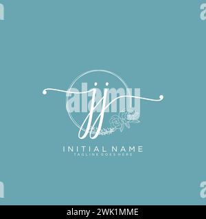 JJ handwriting logo with circle template vector signature, wedding ...