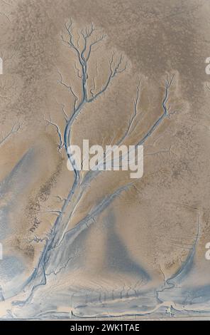 Aerial photo shows the riverbed landscape in Wanrong County, Yuncheng ...