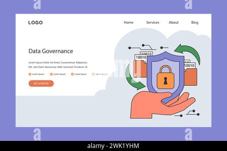 Data governance. Information oversight and regulation. Hand holding ...