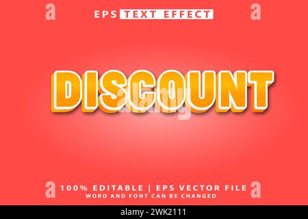 Vector Discount 3d text effect 100 editable eps file word and font can ...