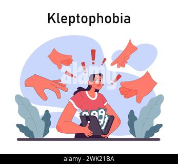 Phobia. Human's irrational inner fears and panic. Mental disorder ...