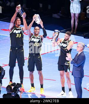 Indiana Pacers guard Tyrese Haliburton (0) celebrates after a three ...