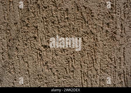Dry grey mud plaster wall background texture. Empty soil ground ...