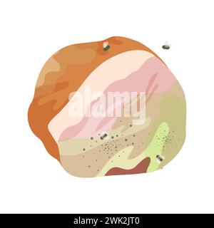 Spoiled bread food. Rotten food product, organic food waste cartoon ...