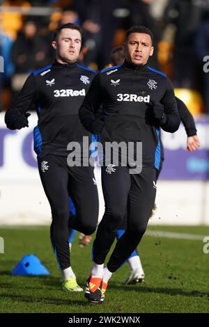 Rangers' James Tavernier warming up before the UEFA Europa League match ...
