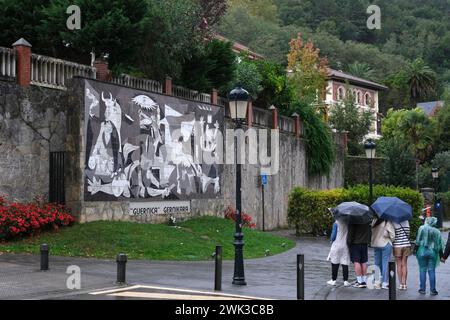 View of the Guernica Mural by Picasso in the historic city center of ...