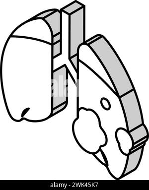 bronchiectasis respiratory disease isometric icon vector illustration ...