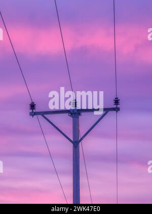 This image captures a pylon structure in a blue color scheme ...