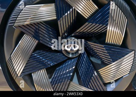 Infinity led light logo in the rim wheel of a car, February 17, 2024 ...