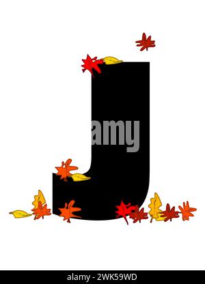 The letter L, in the alphabet set "Autumn Falling" is black. It is ...