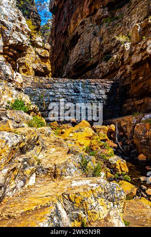 Dry waterfall between cliffs and rocks in Simons Town Cape Town ...