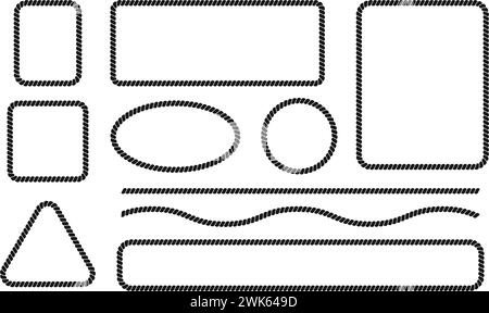 Oval rope frame in retro yacht style. Framework for photo or picture in ...