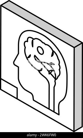 human brain x-ray isometric icon vector illustration Stock Vector Image ...