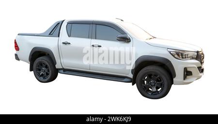White luxurious pickup truck is isolated on white background with ...
