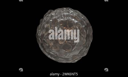 Bacteria in ice. Microbes preserved in thawing ice. Ancient microscopic ...