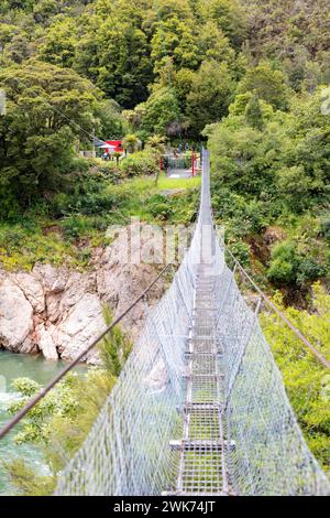 Buller Gorge Swingbridge, Buller River, Murchison, Neuseeland Stock ...