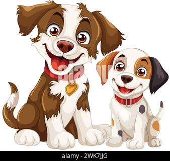 Two cartoon dogs with happy expressions Stock Vector Image & Art - Alamy