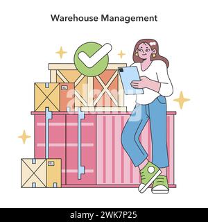 Inventory Management concept. Diligent organization and tracking of goods in a warehouse setting ...