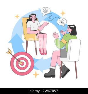 Effective communication concept. Two women engaged in animated ...