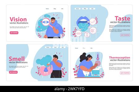 Thermoception illustration. A woman engaging with temperature ...