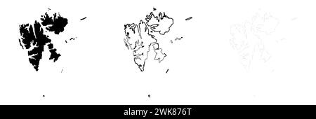Svalbard, aka Spitzbergen, high detailed vector representation of ...