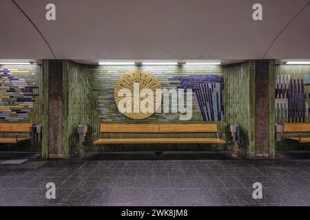 Karlaplan metro, subway station on red line in Stockholm Tunnelbana in ...