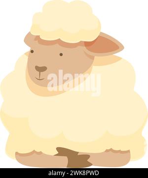 Tired lamb icon cartoon vector. Farm animal. Nature cute baby. Tired ...