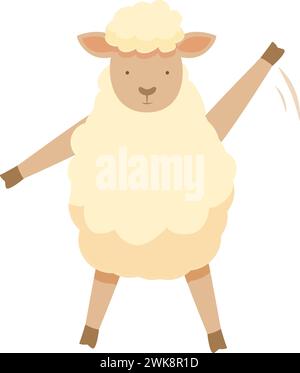 Lamb saying hello icon cartoon vector. Nature animal. Cute farm sheep ...