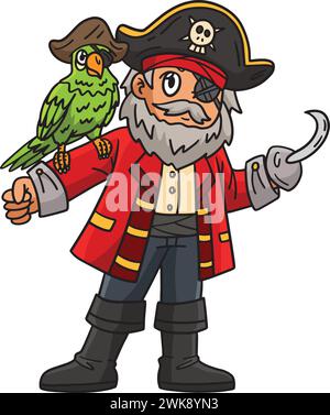 Pirate with a Parrot Cartoon Colored Clipart Stock Vector Image & Art ...
