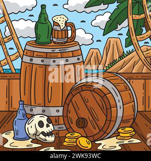 Pirate Rum and Barrels Cartoon Colored Clipart Stock Vector Image & Art ...