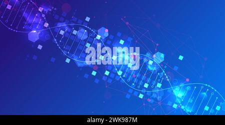 Scientific and technological background. Abstract image of DNA molecule ...