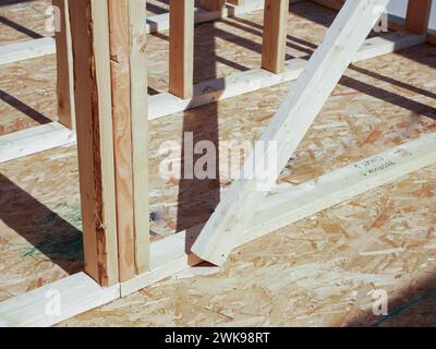 OSB sub flooring sheets cover, attach to the joists with wood screws ...