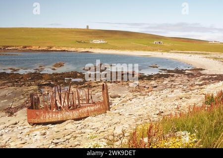 Looking across Marwick bay to Marwick Head with the Kitchener's ...