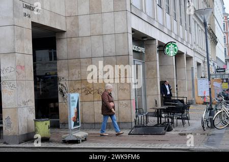 Copenhagen, Denmark /19 February 2024/.Seattle coffee chain starbucks ...