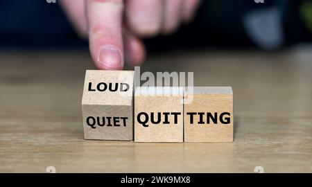 Quiet quit symbol. Concept words Quiet quit on wooden blocks. Beautiful ...